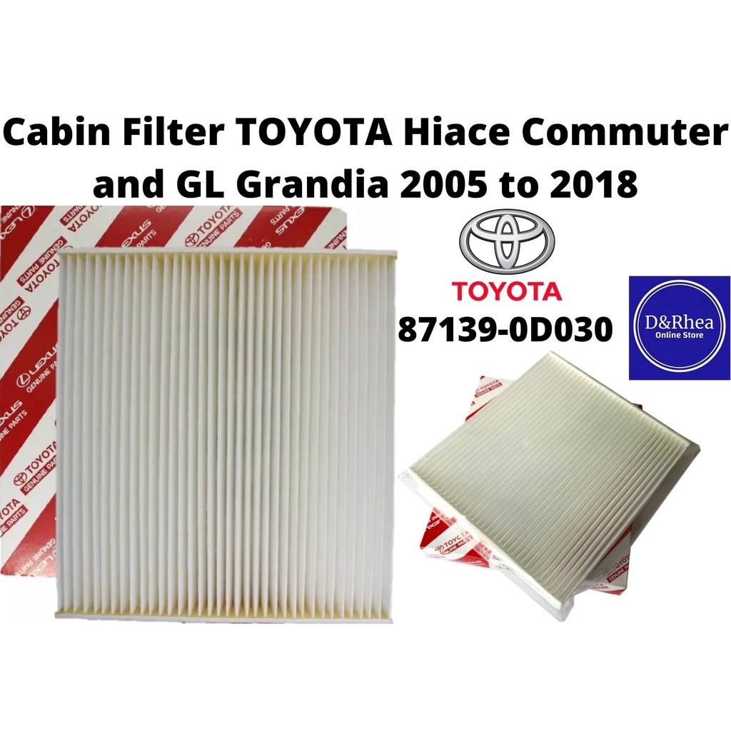 Cabin Filter Toyota HIACE COMMUTER and GRANDIA GL 2005 to 2018 (87139 ...
