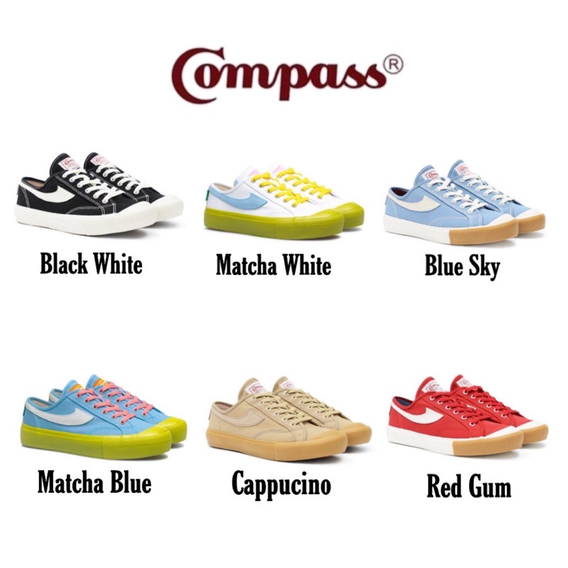 Compass Gazelle Low Black White, Blue Sky, Cappuccino, Red Gum, Matcha ...