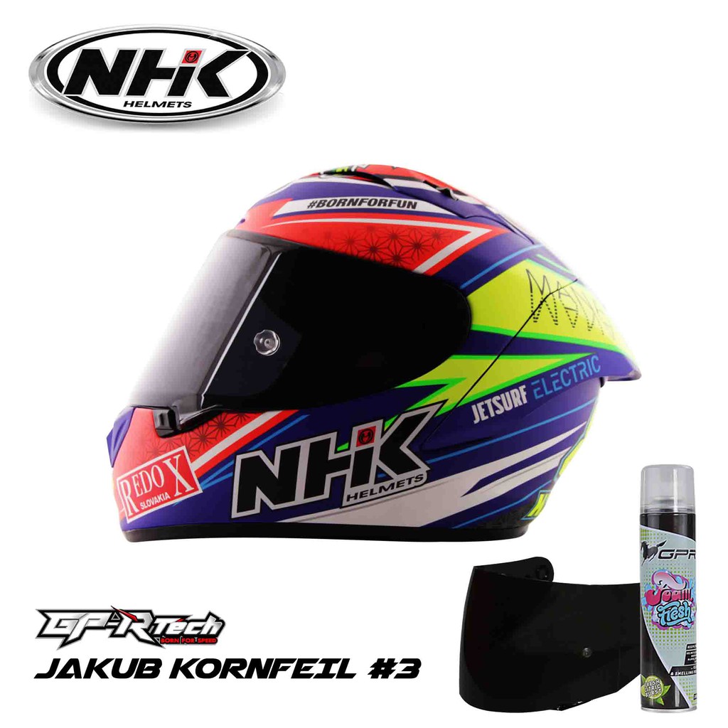 NHK Helmet GPR TECH V2 Jakub Kornfeil #3 Long Spoiler Double D Ring ...