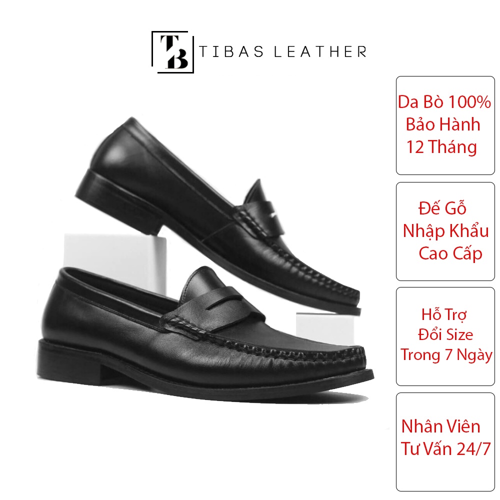 Penny Loafer Shoes Full Black Full Grain Cowhide TIBAS Sole 3cm High ...