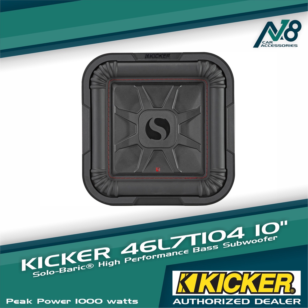 Kicker 46L7T104 L7T Series Shallow-Mount 10" Dual 4-Ohm Voice Coil ...