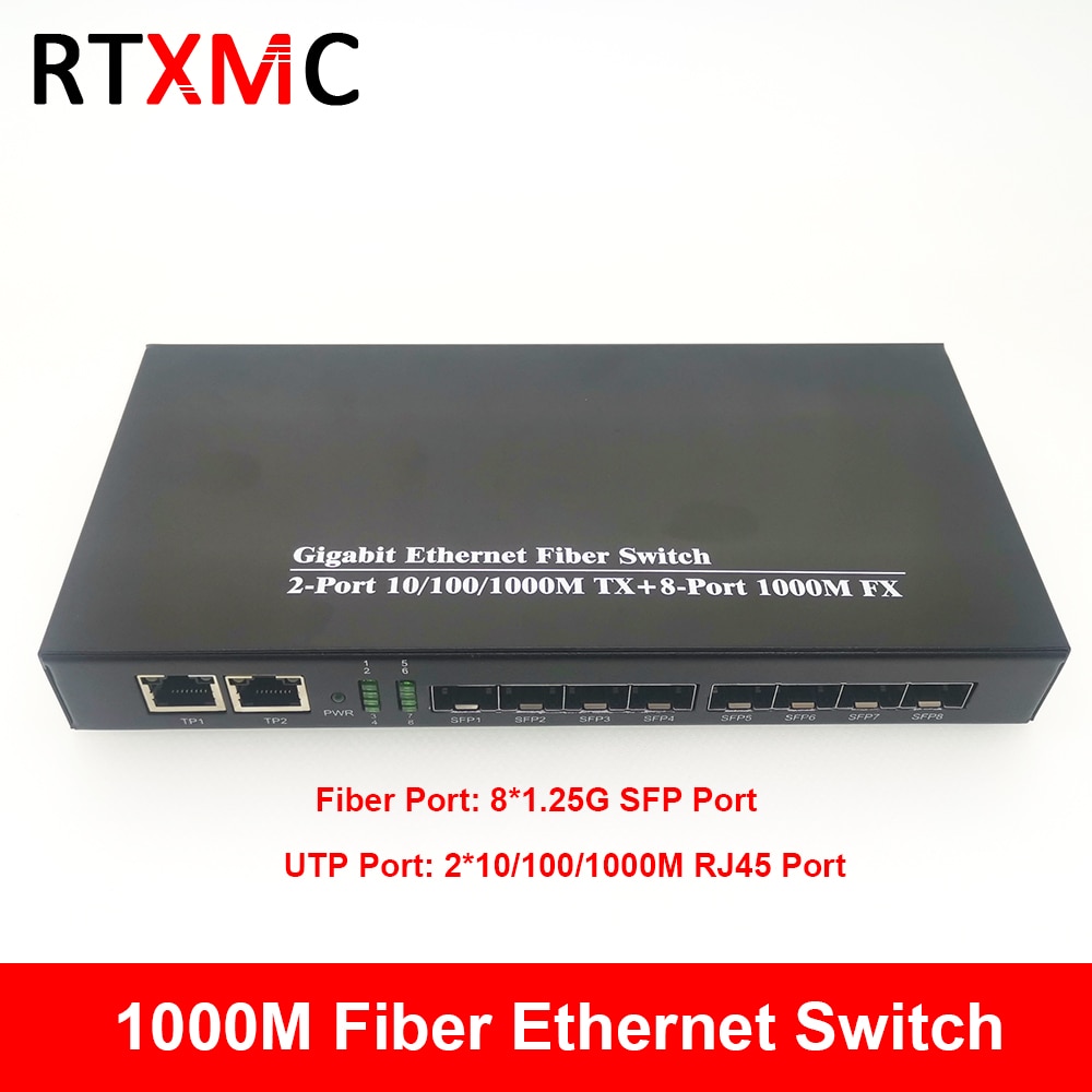 8SFP&2UTP Gigabit Ethernet switch Ethernet Fiber Optical Media ...