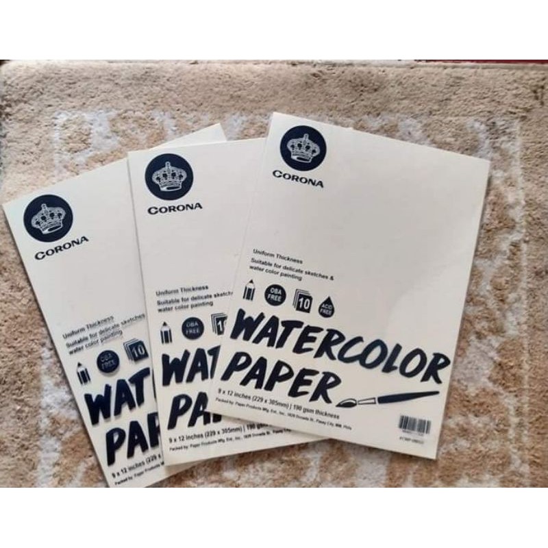 CORONA WATERCOLOR PAPER 190gsm 10sh (Different Sizes) | Shopee Philippines