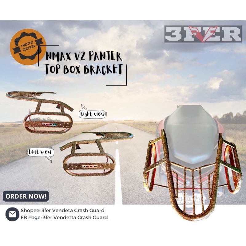 NMAX V2 top box bracket withe side panier available in ordinary and ...
