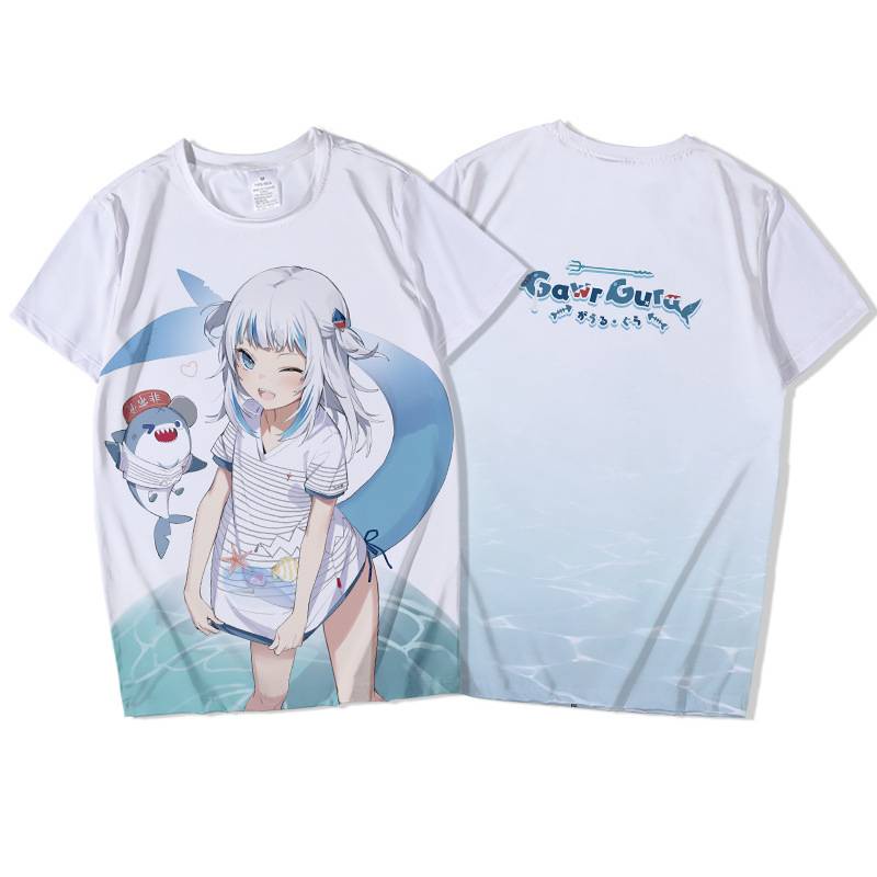 Sam Hololive Vtuber Gawr Gura T-shirt Anime Short Sleeve Tops Casual ...