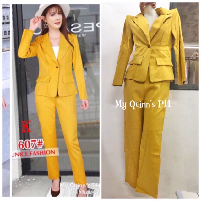 Terno Blazer and Pants(old rose onhand) | Shopee Philippines