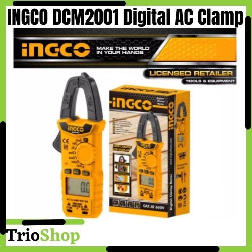 INGCO DCM2001 Digital AC Clamp Meter 2000 Counts Data Hold | Shopee ...