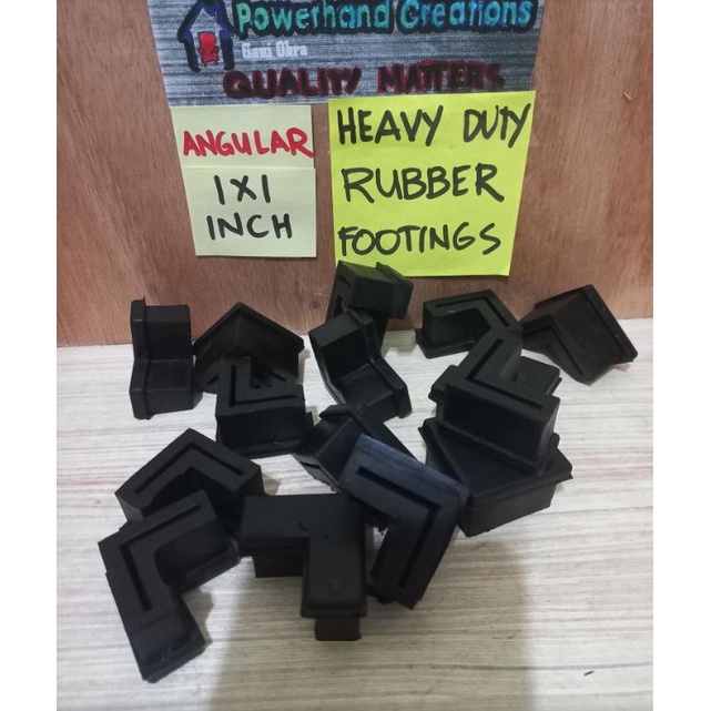 ANGULAR 1x1 inch RUBBER Footings HEAVY DUTY Protection-SOLD PER PIECE ...