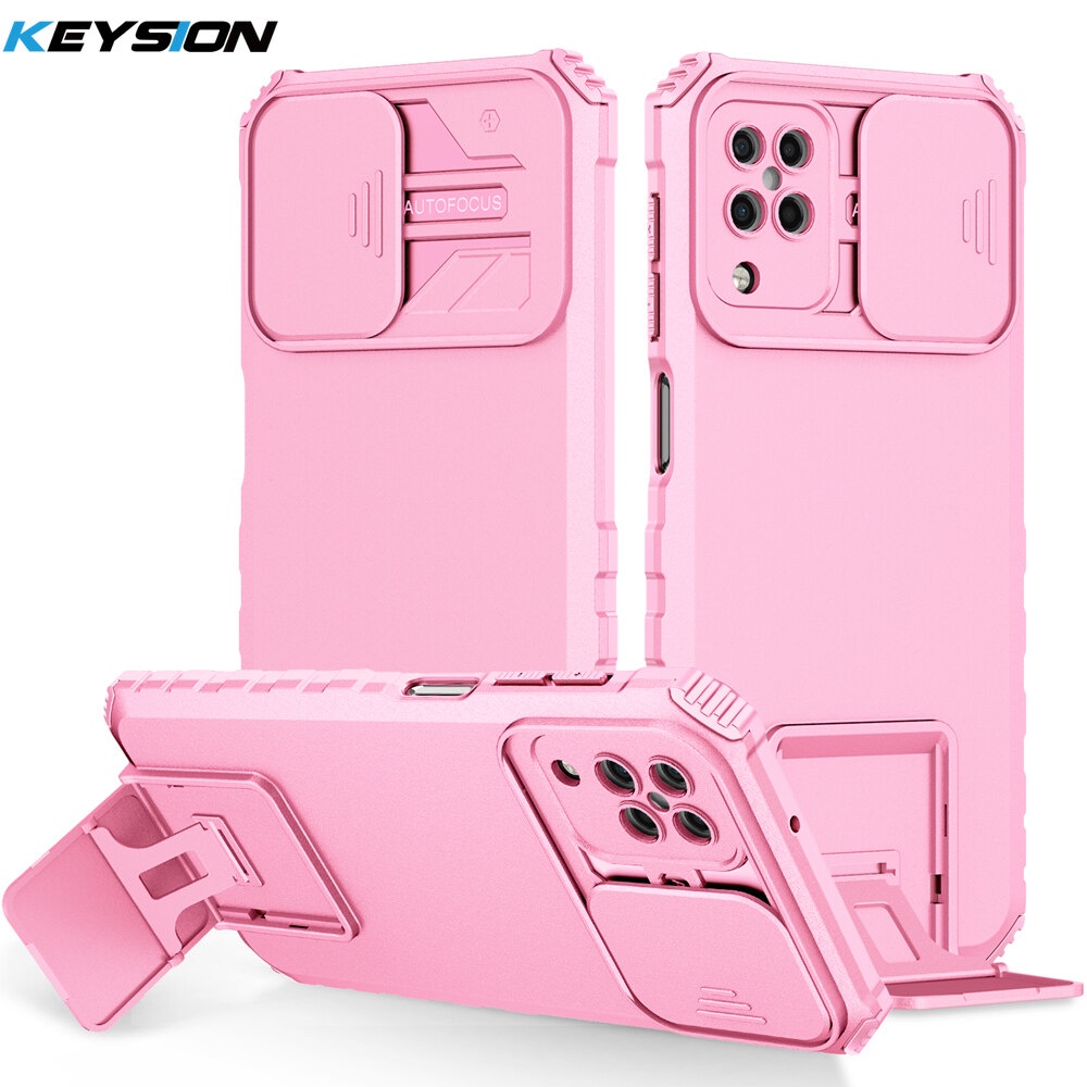 KEYSION Shockproof Case for Samsung A12 A22 4G A22S A42 5G Push Pull Camera Protection Live ...
