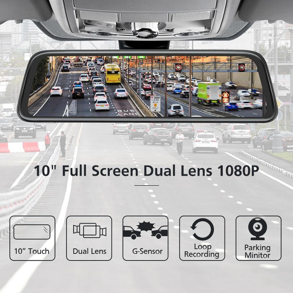 ECAM-A11 10Inch Dash Cam Dual HD 1080P Car Camera Front and Rear View ...