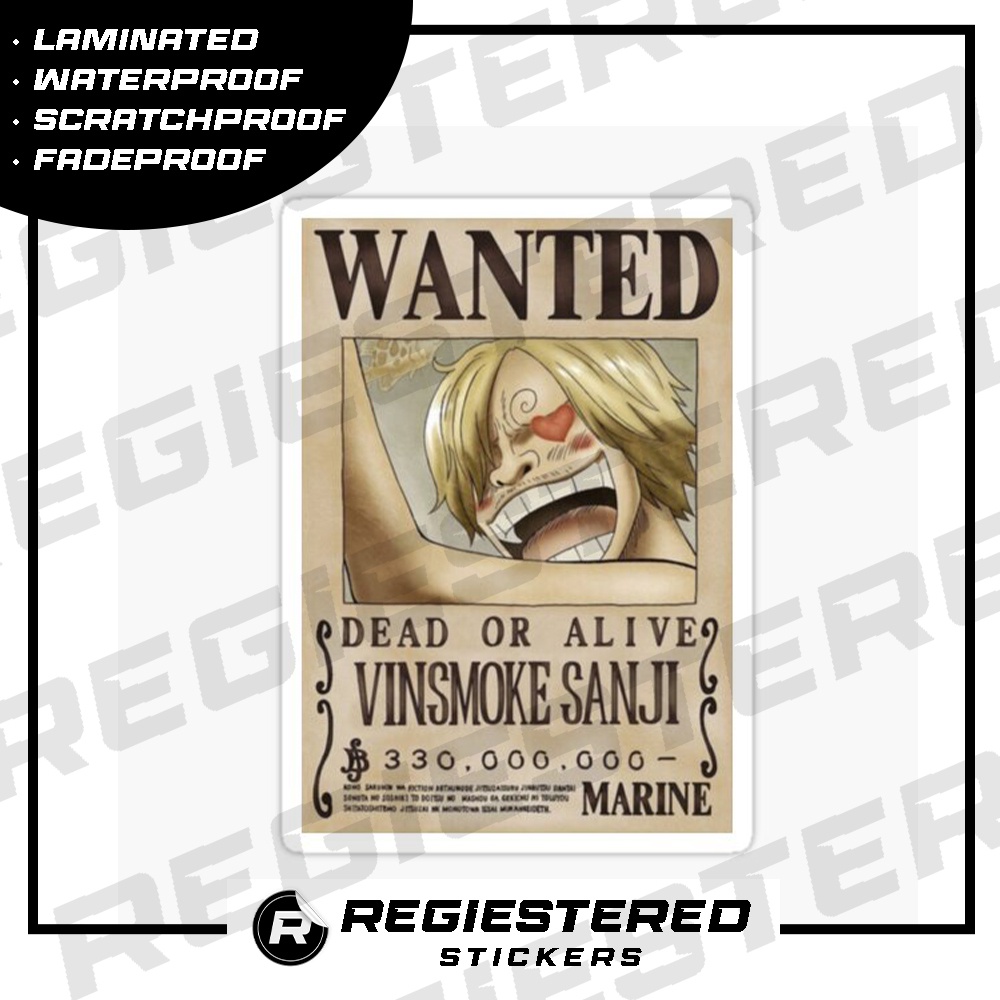 Sanji One Piece Vinyl Sticker Waterproof Phone Helmet Tumbler ...