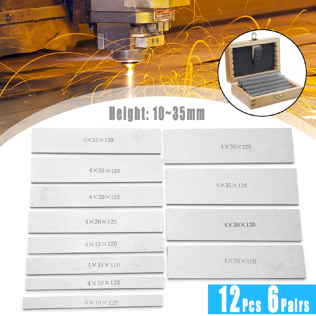 12Pcs 6 Pairs Parallel Pad Gauge Block CNC Milling Pads Set Kit Ideal ...