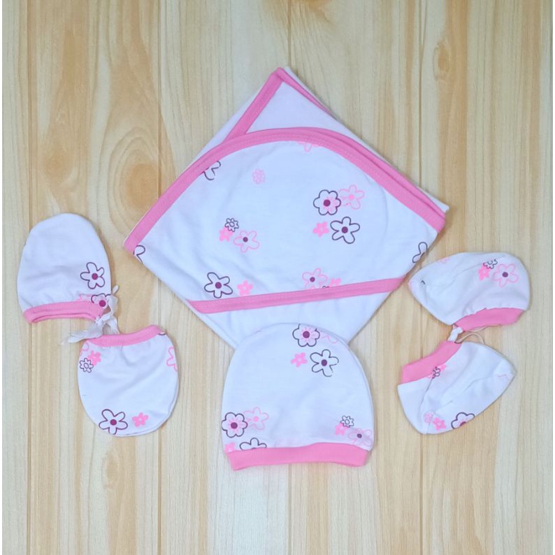Cute Printed 6in1 Newborn Recieving Set(Blanket, Bonnet, Mittens ...