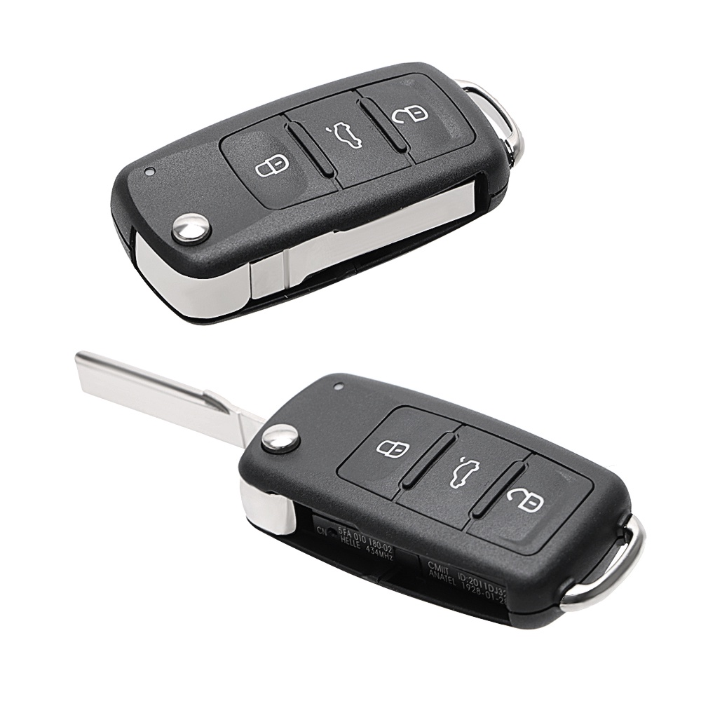 Replacement For VW Car Key Shell For VOLKSWAGEN Remote Flip 3 Buttons ...