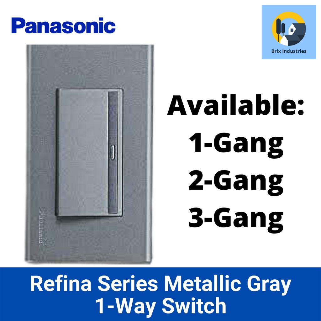Panasonic Metallic Gray Refina Series 1 Way Switch Set 1 2 or 3 Gang ...