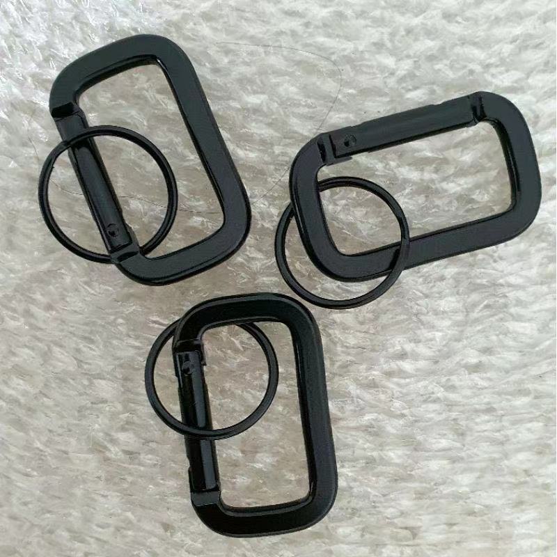 (be)Black Rectangular Carabiner Keychain with ring | Shopee Philippines