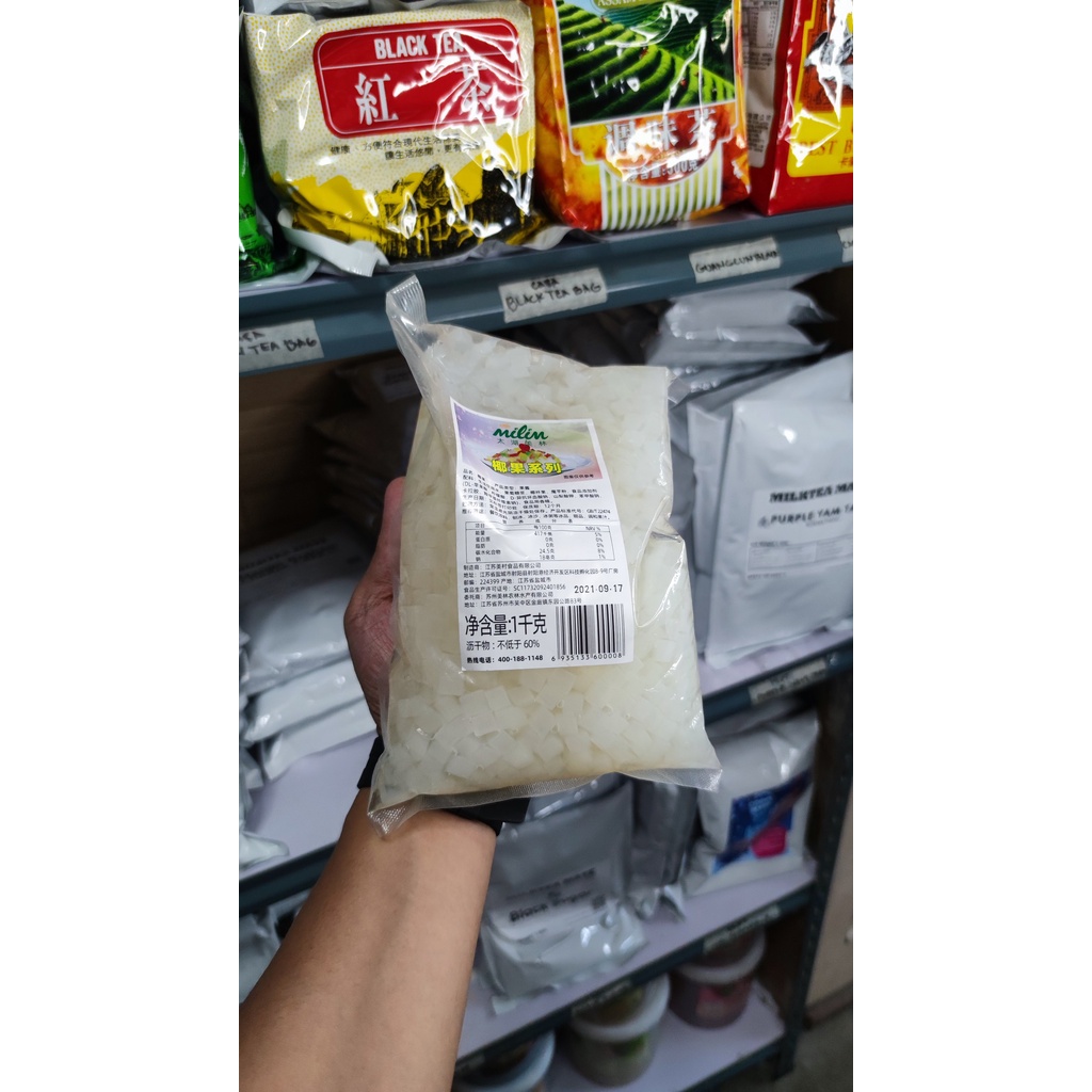 Milin Nata De Coco 1kg Pouch, for Milktea, Milk Tea, Fruit Tea, Green ...