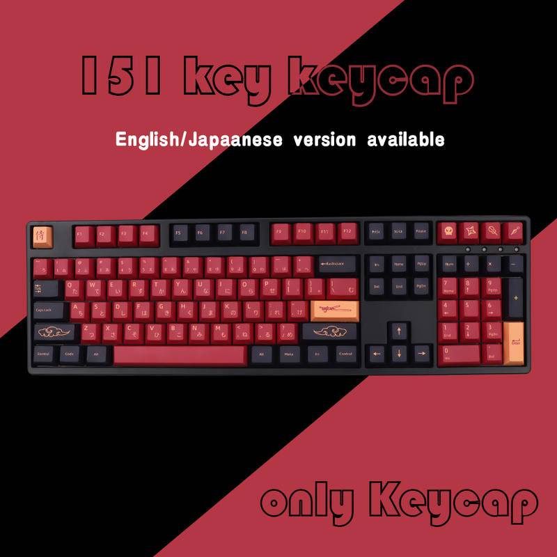 RED Samurai Japanese Keycaps 139keys Cherry Profile DYE-SUB PBT Keycap ...