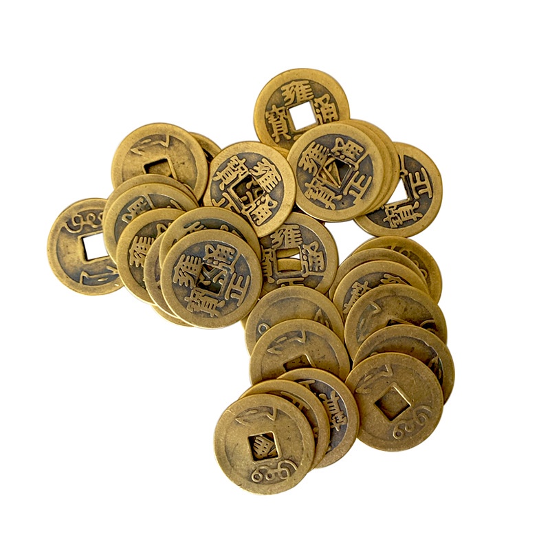 10pcs Real BRASS FENG SHUI COINS Chinese Emperor i ching fortune bronze ...