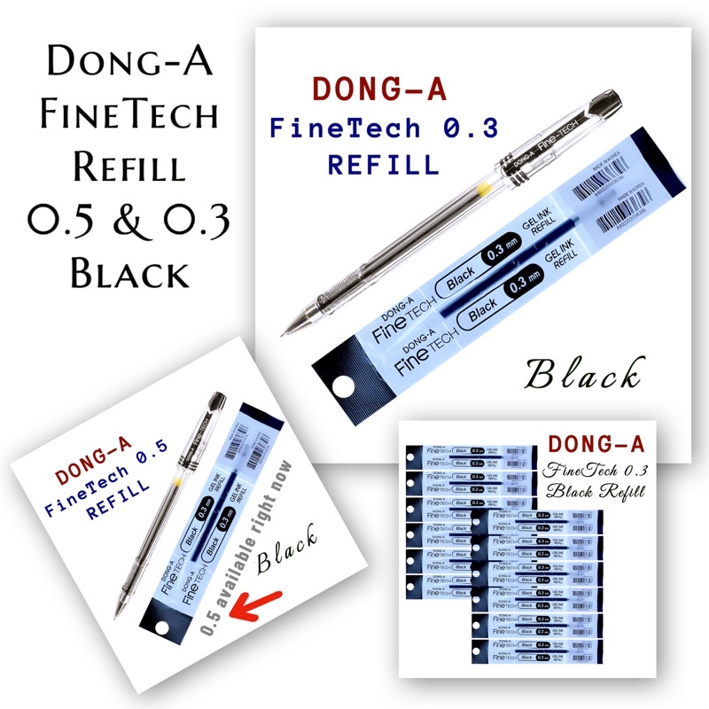 Dong-a FineTech 0.5 and 0.3 Refill Black 3pieces | Shopee Philippines
