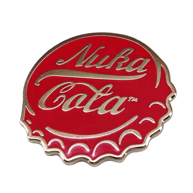 Fallout inspired Nuka Cola pin fun bottle cap design novelty video game ...