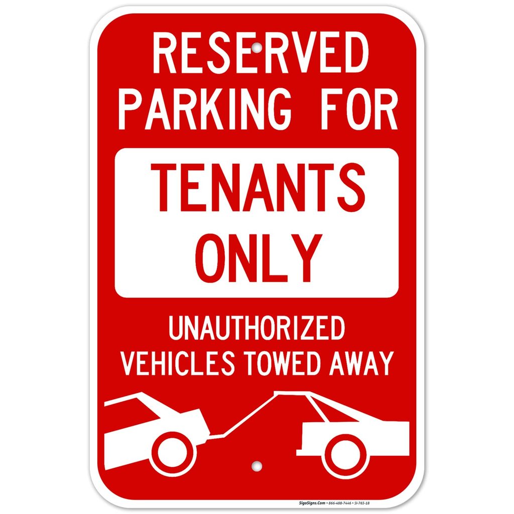 Reserved Parking Sign Tenants Parking Only Sign No Parking es Rust Free ...