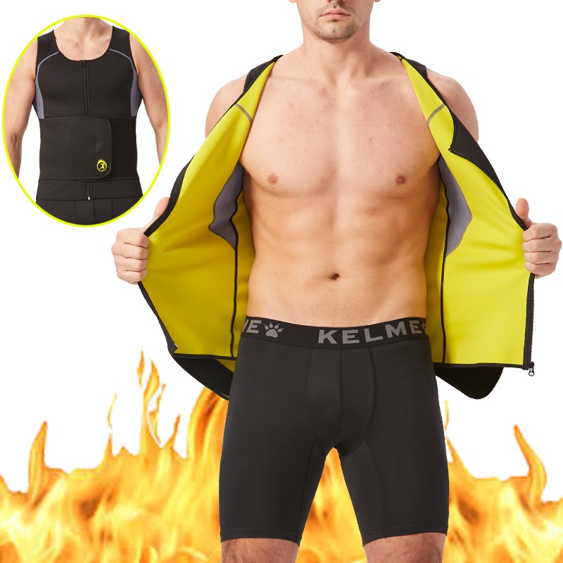 Men Neoprene Sauna Vest Sweat Waist Trainer Cincher Fat Burner Tank ...