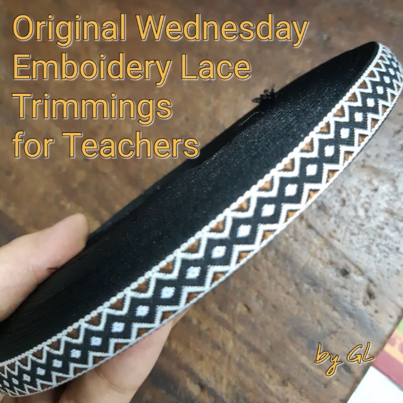Wednesday EMBROIDERY lace trimming for Deped Teachers 2 yards cut ...