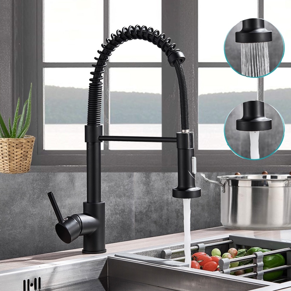 Brass Kitchen Faucet 360 Degree Rotating Pull-out Faucet Kitchen Hot ...