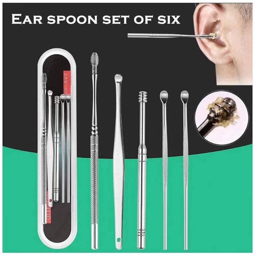 Ear picking tool set adult stainless steel ear scoop Portable ear ...