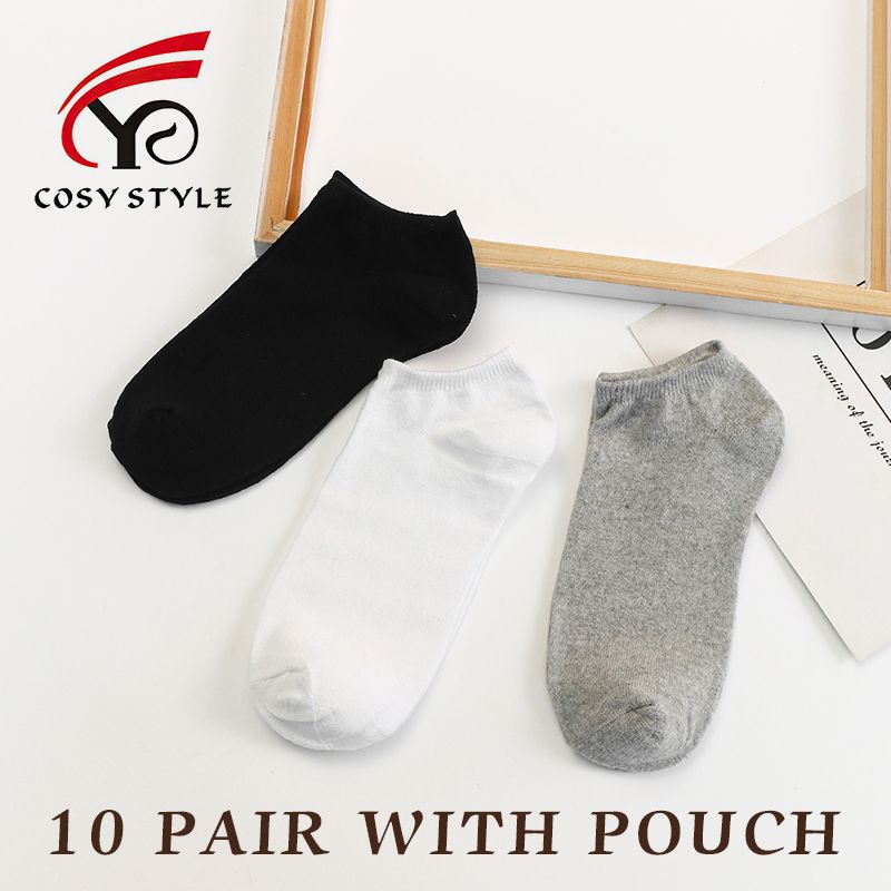 10 Pairs Unisex student Cotton plain ankel socks for men and women CO26 ...