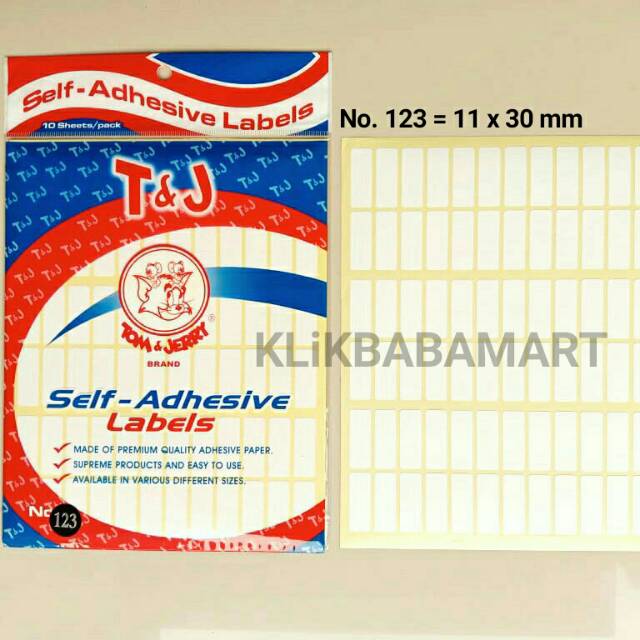Tom & JERRY Invitation LABEL Sticker NO. 123 ORIGINAL T & J TOM JERRY T ...