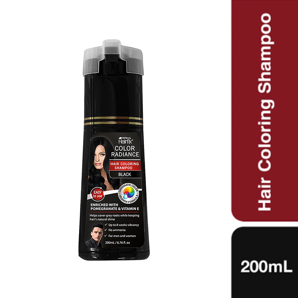 Hairfix Color Radiance Hair Coloring Shampoo 200ml - Black | Shopee ...