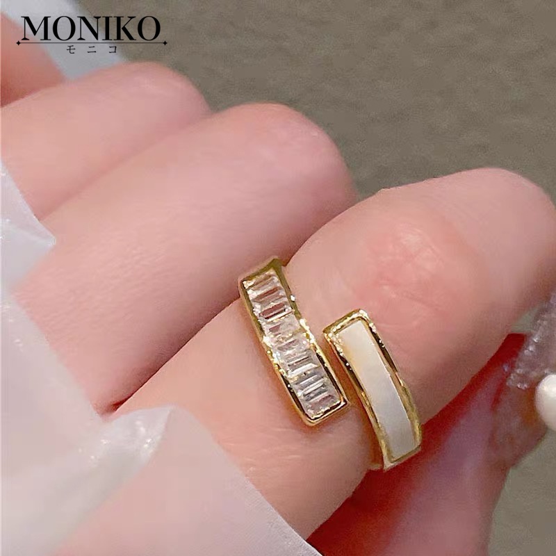 MONIKO Original Design 18k Gold Plated Natural White Shell Adjustable ...