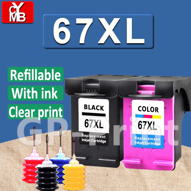 Compatible HP 67 ink HP67XL ink Cartridge refillable for HP 1255 2724 ...