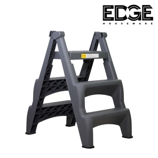 Edge 3 Step Ladder, Plastic Folding Ladder Stool with Non-Slip Wide ...