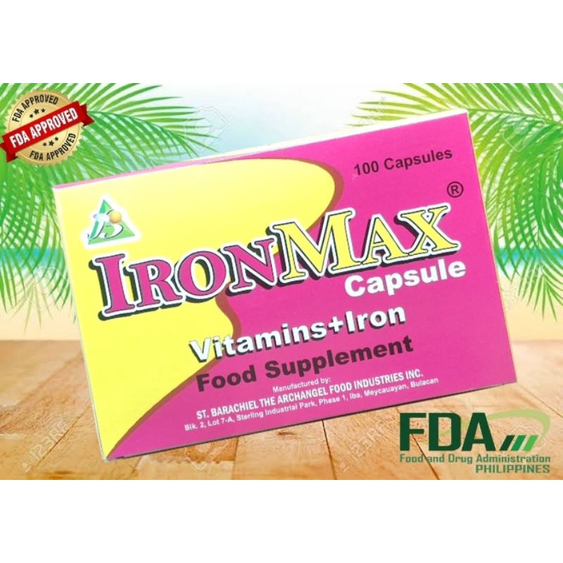 Ironmax Vitamins + Iron + Ascoebic Acid 100capsules | Shopee Philippines