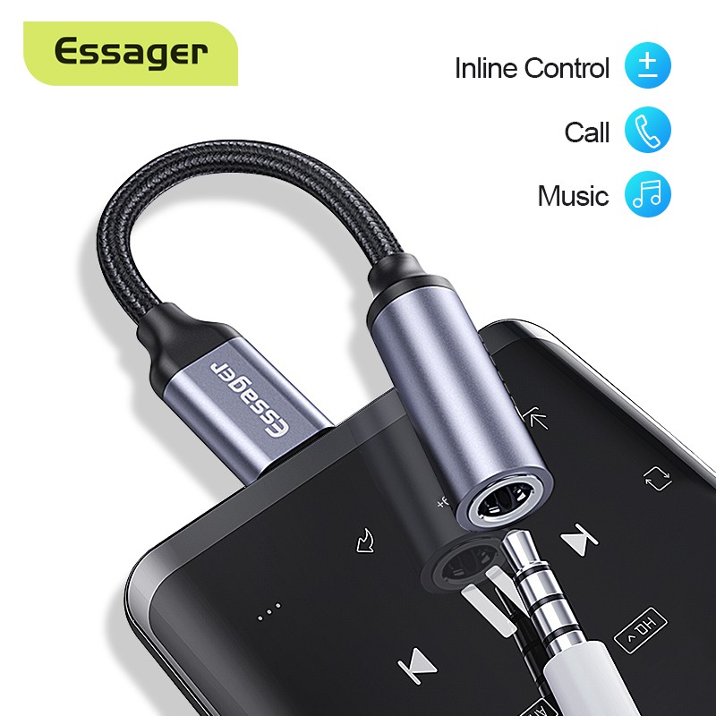 Essager 3.5mm Jack AUX Adapter Cable USB C to 3.5 Earphone Audio ...
