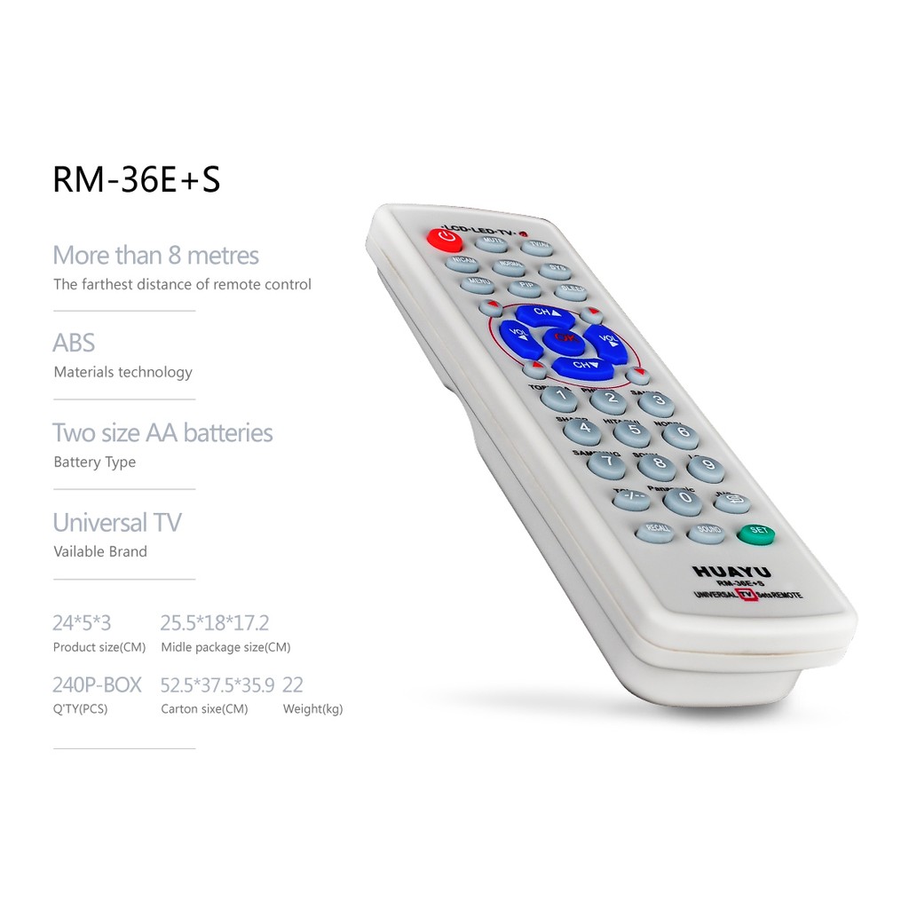 Huayu RM-36E+S Universal TV Remote for CRT, LCD, LED TV | Shopee Philippines