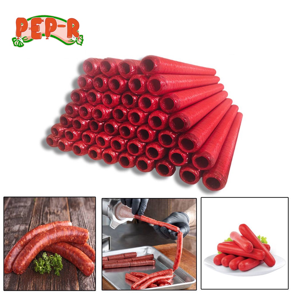 Hotdog Casing Clear/Red Cellulose Sausage Casing 110 FT.(33.5meters ...