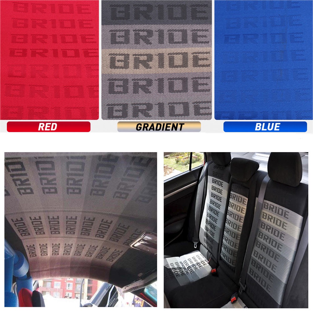 100CM x160CM Black JDM BRIDE Racing Car Seats Fabric Bride Fabric Cloth ...