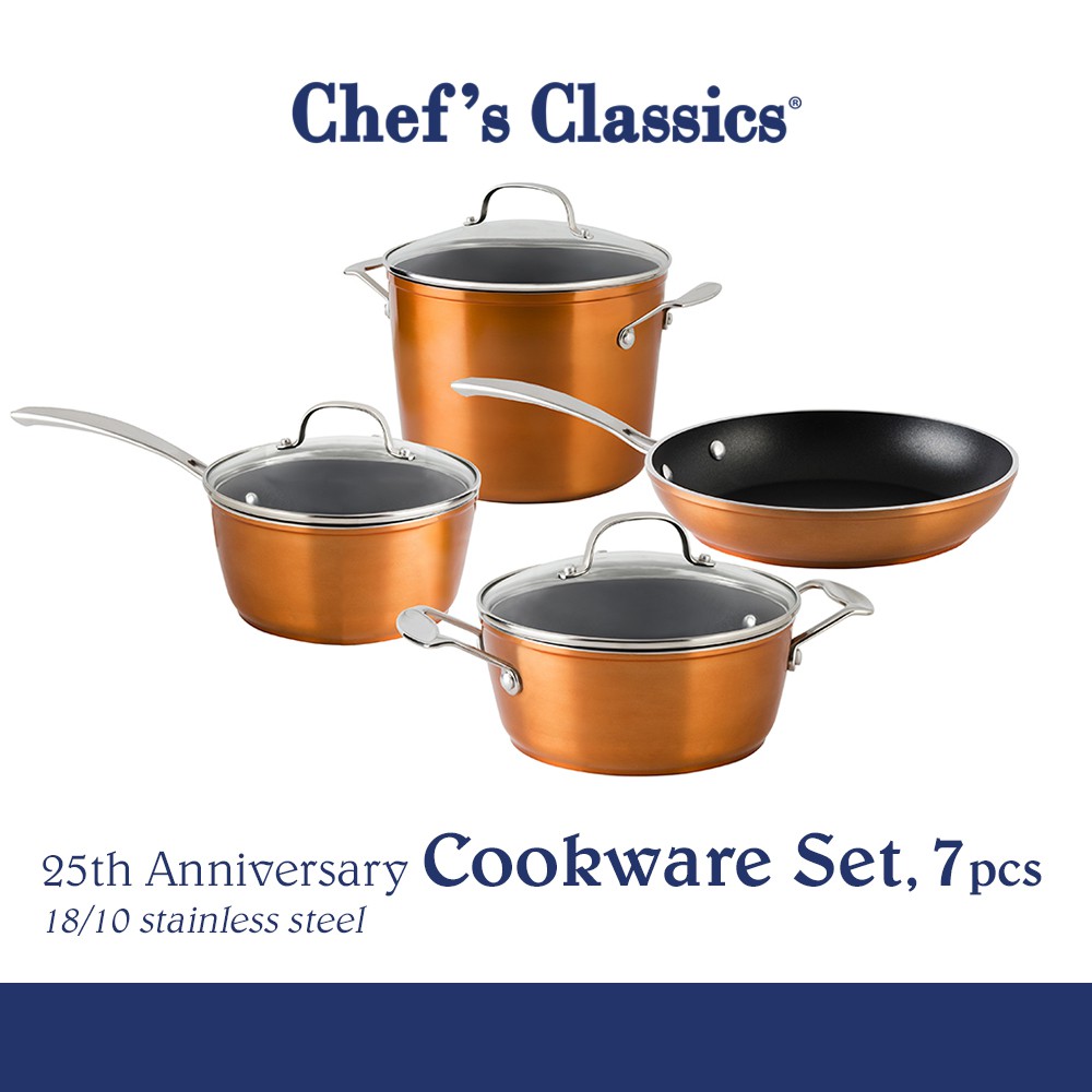 Chef's Classics 25th Anniversary Non-Stick Cookware Set, 7pcs | Shopee ...