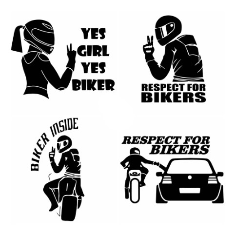Funny Biker Inside Car Sticker For Auto Decal Window Waterproof ...