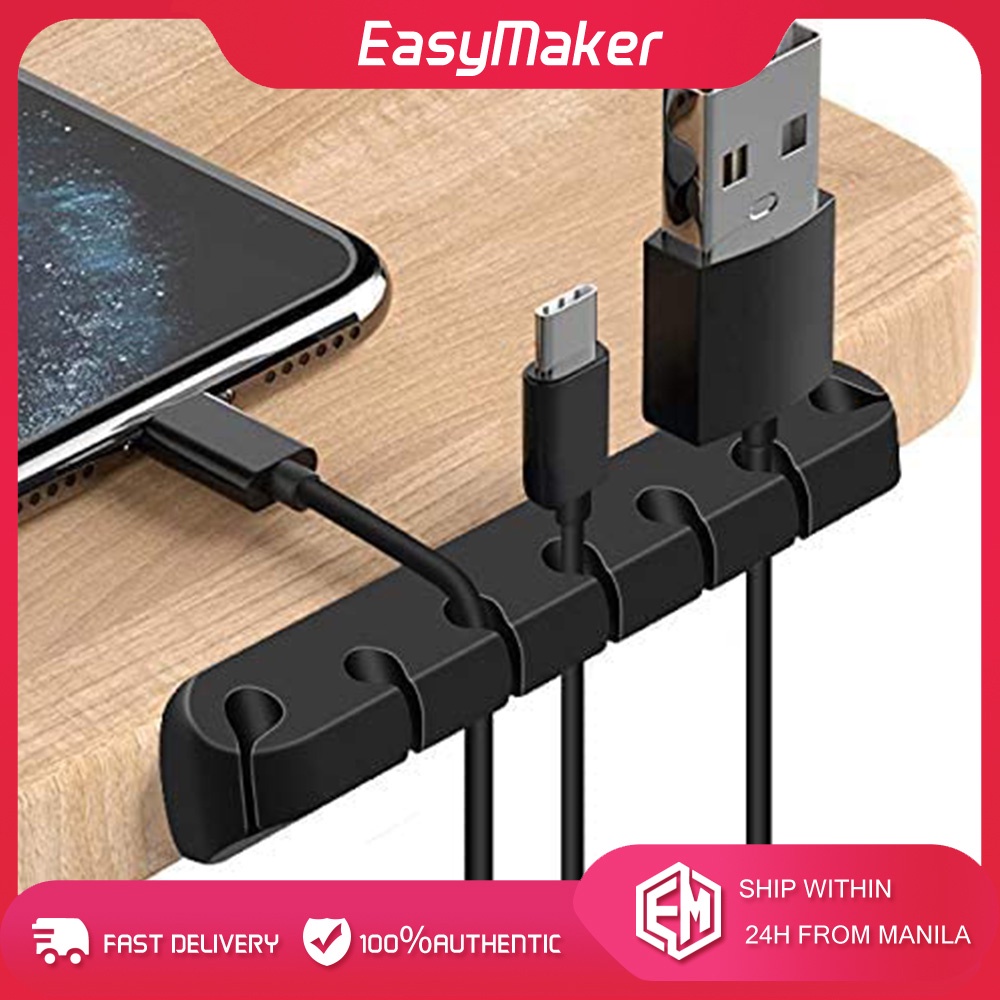 Cable Organizer Silicone Winder Charger Cord Wire Holder USB Cable Winder Desktop Tidy ...