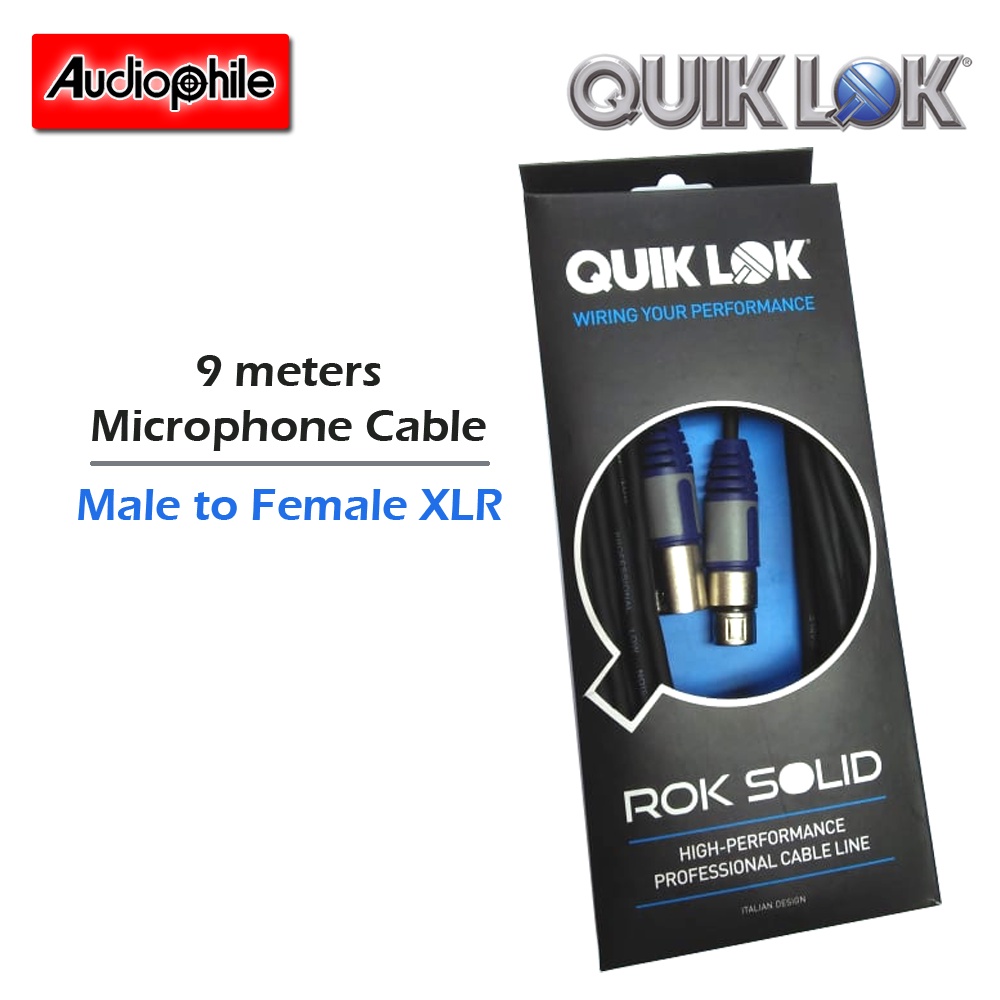 Quik lok RKSM/340-9 [ Male to Female XLR Cable 9 meters ] | Shopee ...