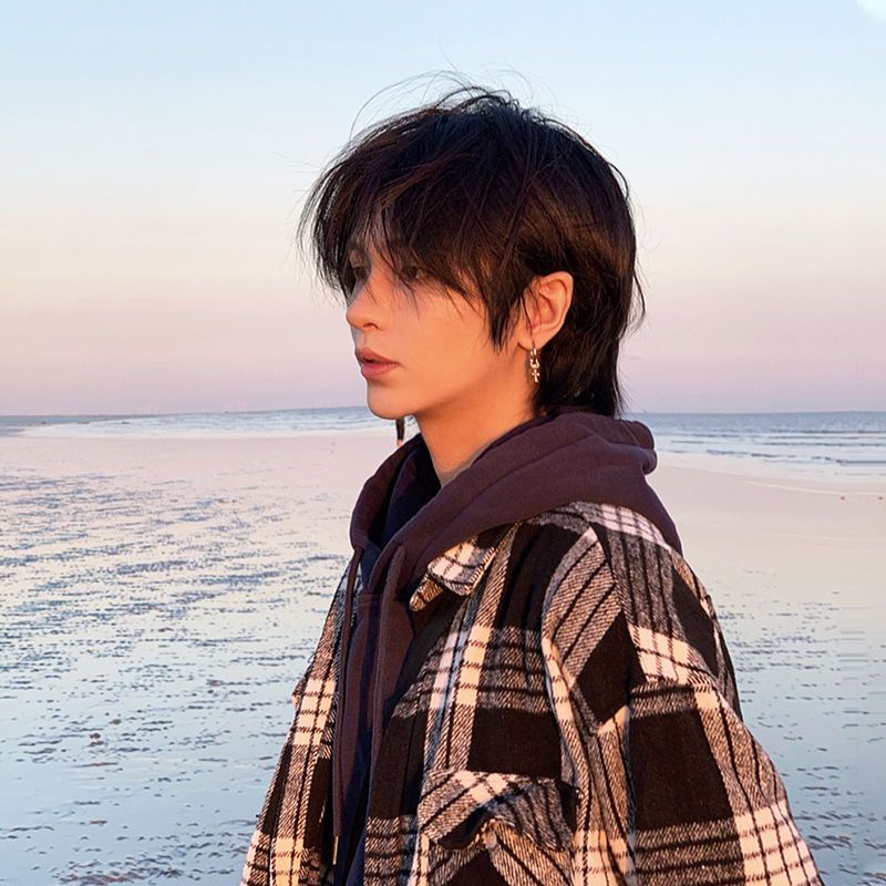 Wigs COD Wolf tail wig male short hair mullet head Korean version ...