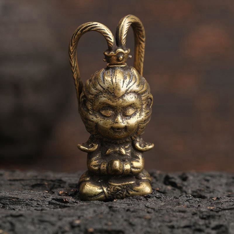 Copper Monkey King Figurine Sun Wukong Statue Fish Tank Ornaments ...