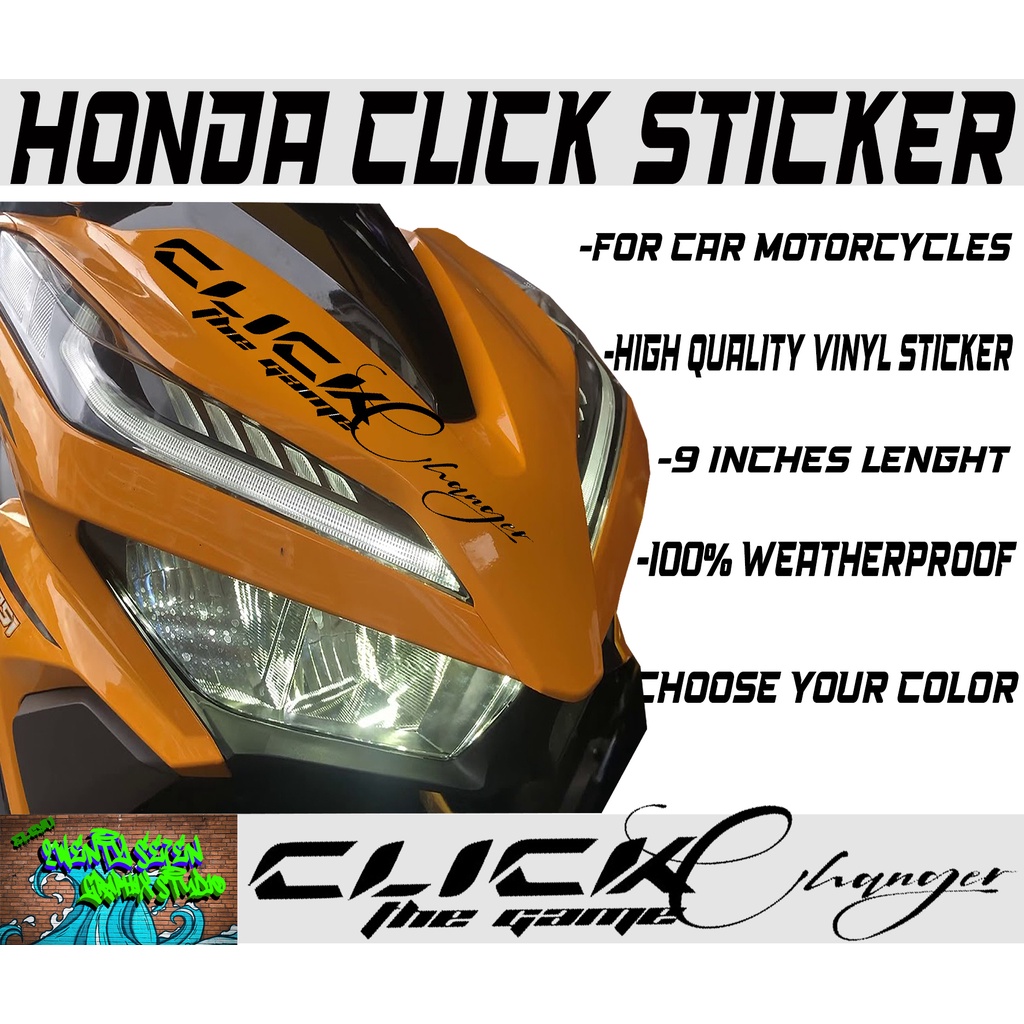 HONDA CLICK THE GAME CHANGER STICKER DECALS 100% WEATHERPROOF FOR ...