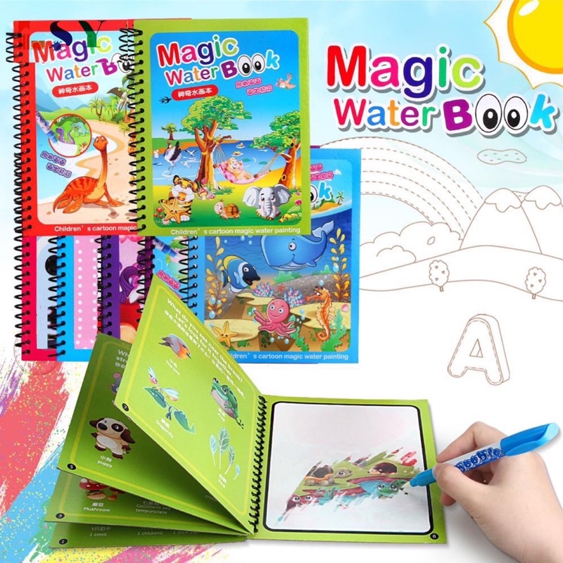 Magic Water Book Magic Coloring Book Reusable Kids Drawing Book Magic ...