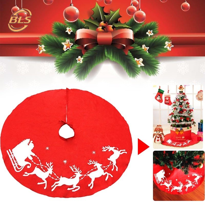 Gold Trim Base Round Xmas Tree Mat/ Christmas Non-woven Fabric Carpet ...